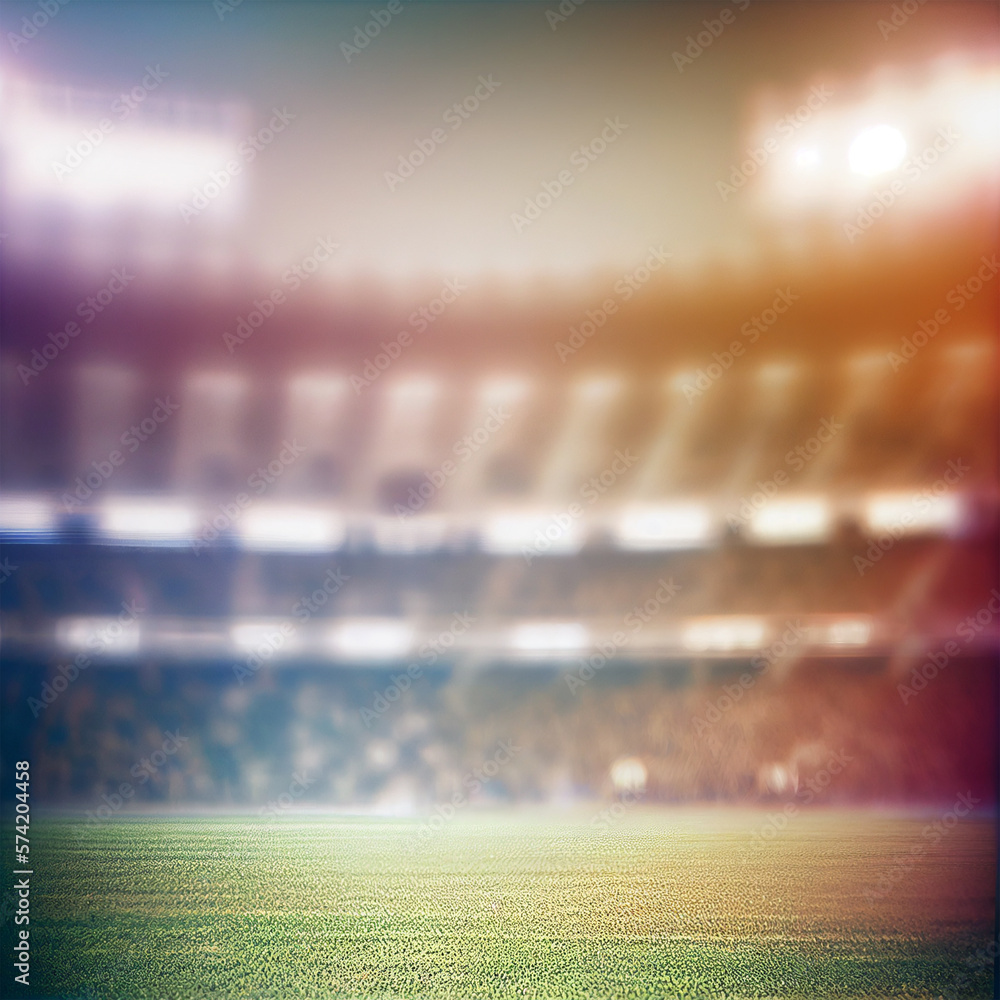 Sports football stadium blurred background - AI generated image Stock ...
