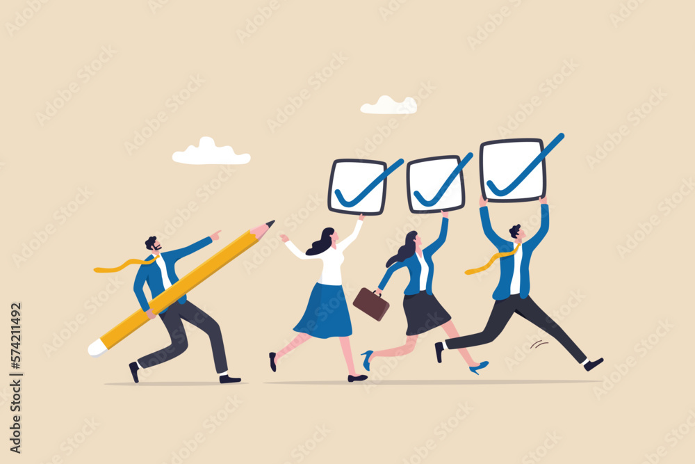 Checklist or checkmark for task completion, survey or questionnaire ...