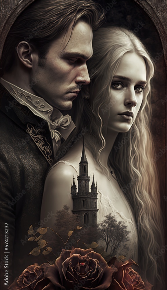 Couple in romance illustrations of digital art, romantic close man and ...