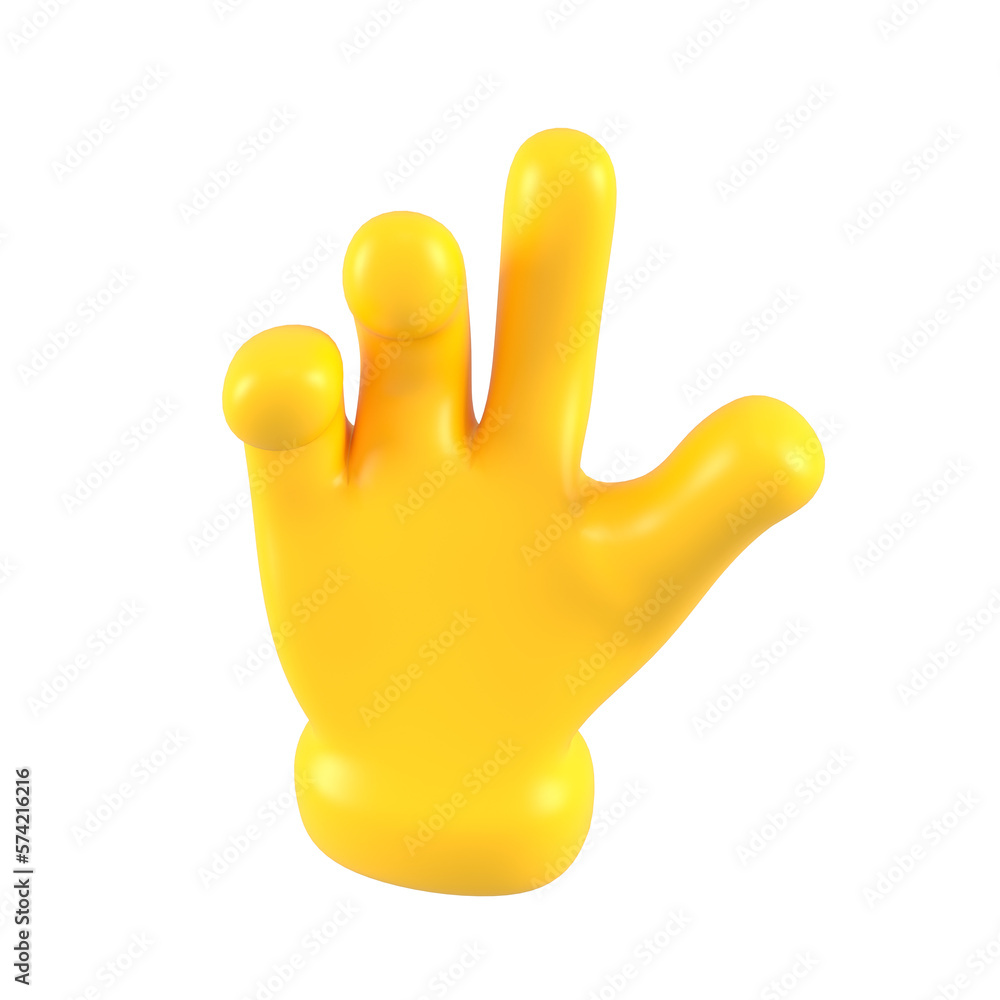 Yellow emoji cute touching gesture isolated. Touch or tap hand icons ...