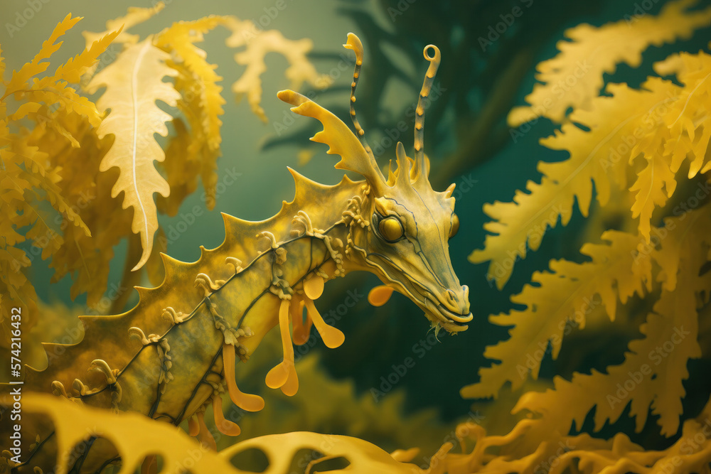 Artwork Photography of Sea Dragon from Side Face Stock Illustration ...