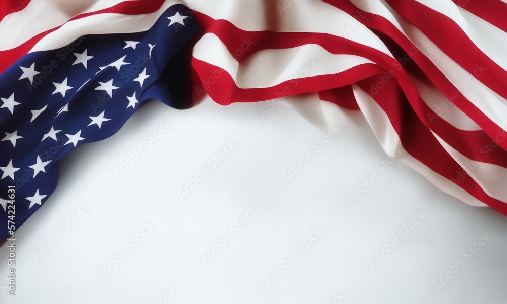 USA flag on white background. Patriotic and inspiring image for Fourth ...