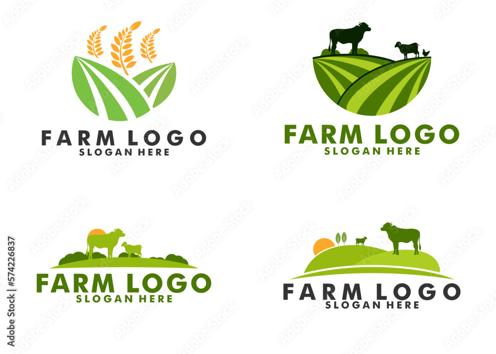 Set of farm logo vector, livestock logo icon design Stock Vector ...