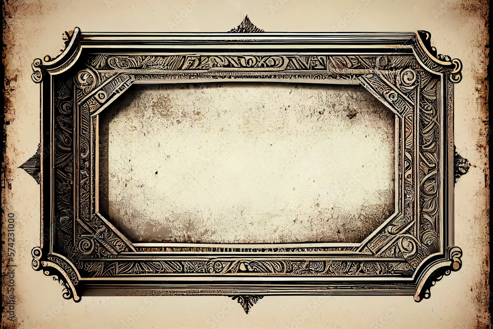 Grunge background with text frame. Vintage frame with free space for ...