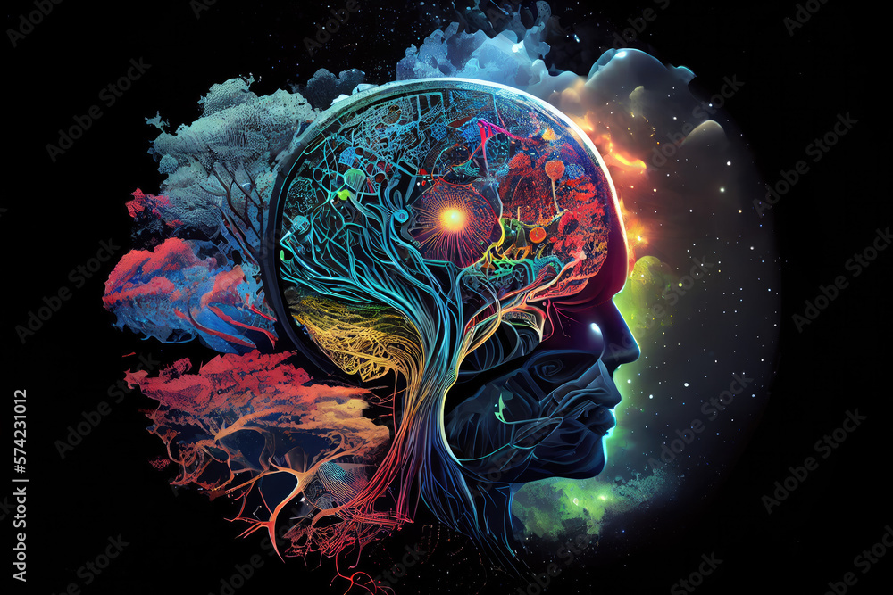 Brain and Mindset Concept - Generative AI illustration Stock ...