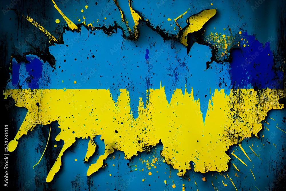 Torn flag of Ukraine. Torn and dirty flag cloth. Ukraine design ...