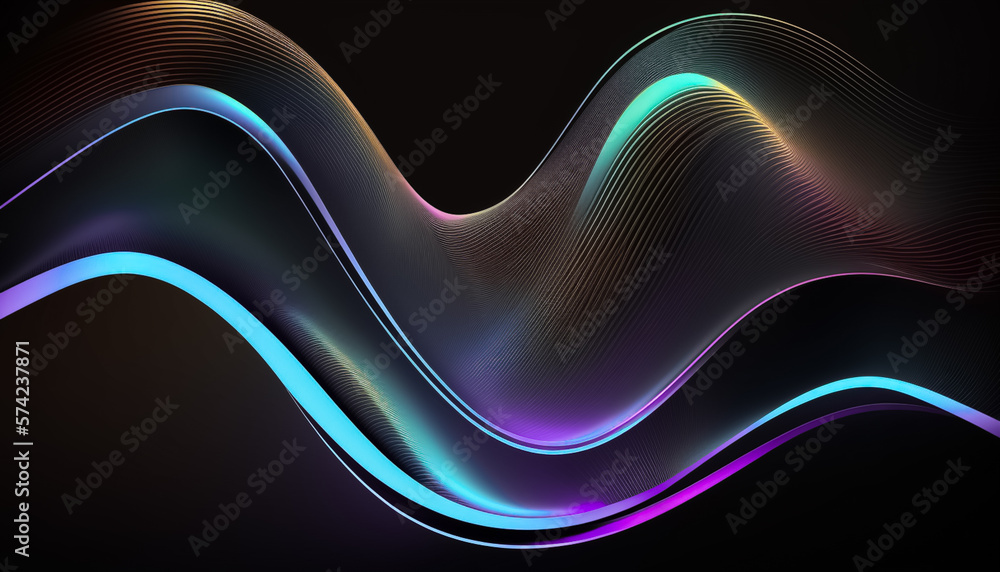 3D abstract motion lines wallpaper. Gradient design element for ...