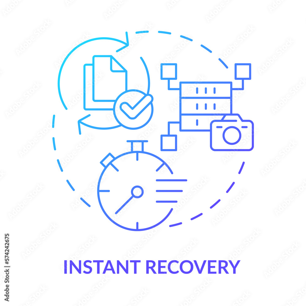 Instant recovery blue gradient concept icon. Quick data restoration ... Instant recovery blue gradient concept icon. Quick data restoration ...