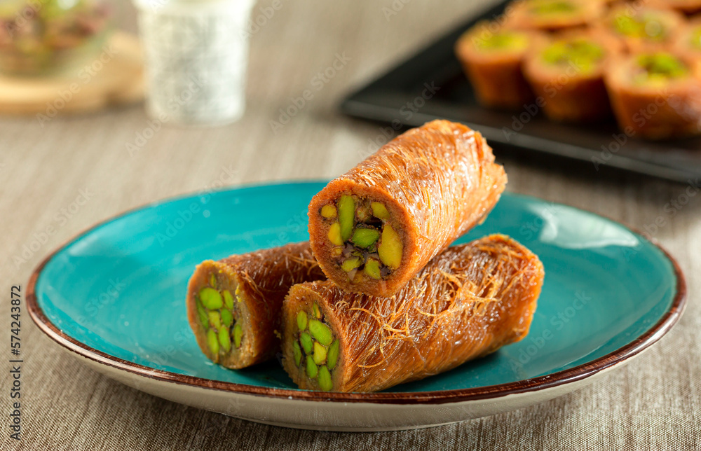 oriental arabic sweets : pistachio mabroma roll, burma sweets ...