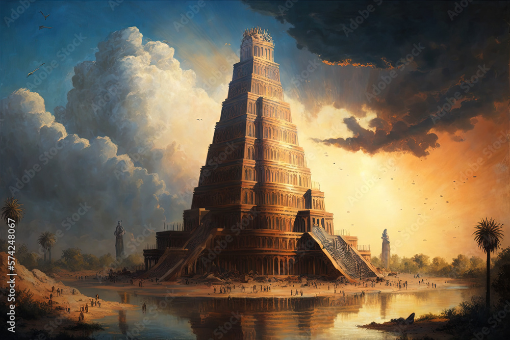 Tower of Babel, Generative AI Stock Illustration | Adobe Stock