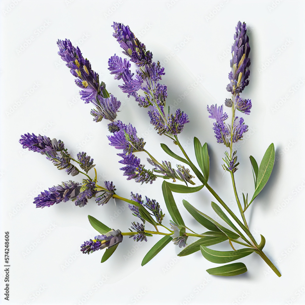 Lavender flowers isolated on white | Bunch of lavender | Branch of ...