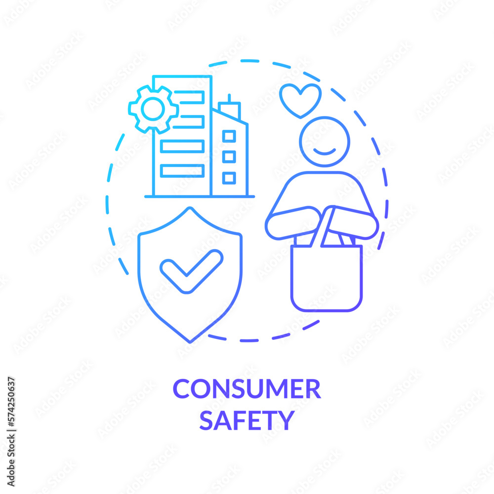 Consumer safety blue gradient concept icon. Professional service ...