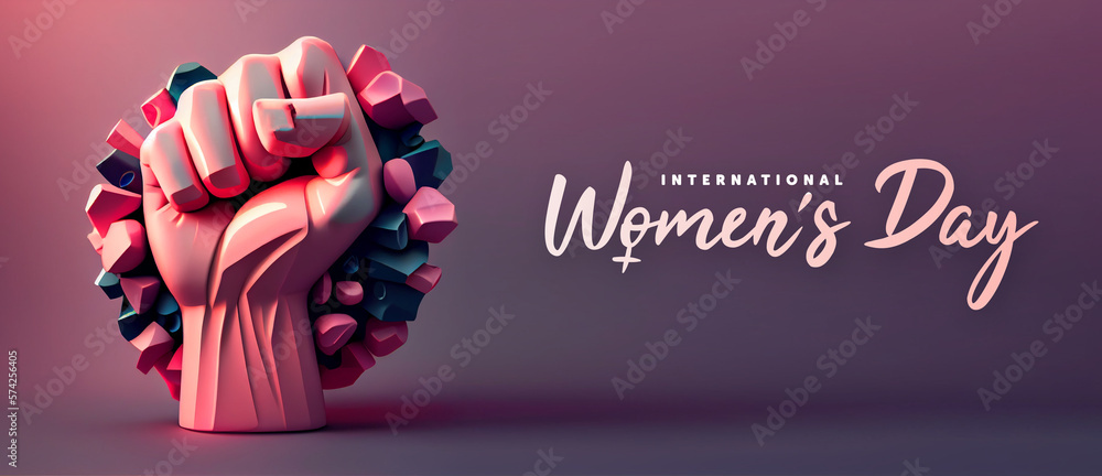 Clenched fist as a symbol of feminist struggle. International Day for ...