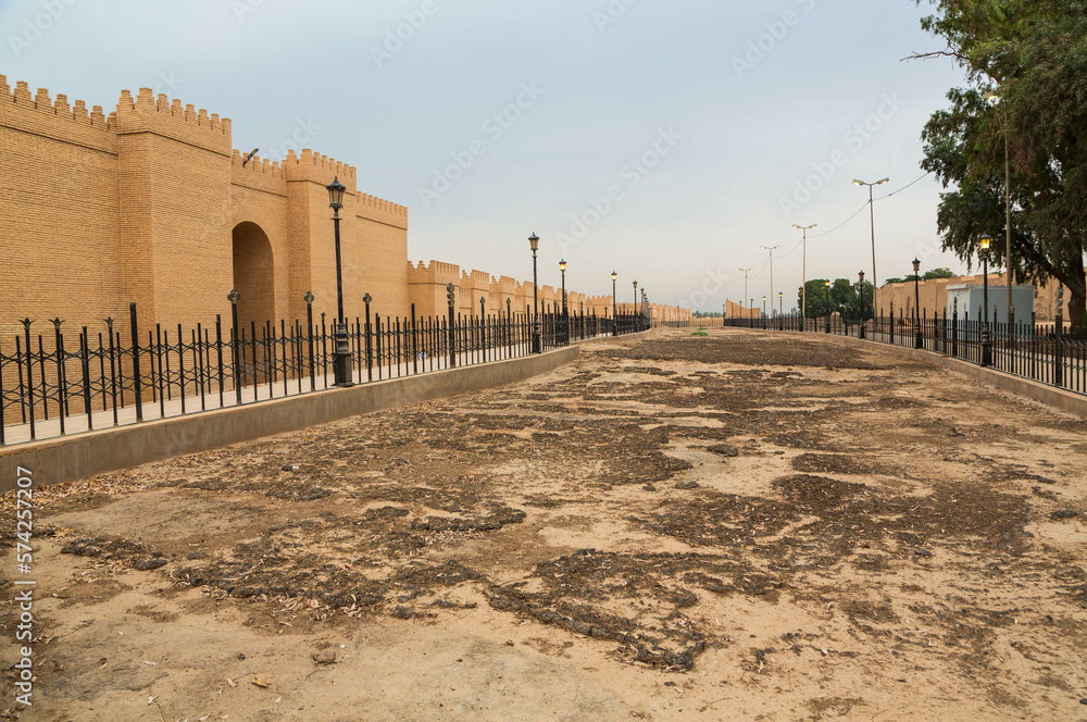 Babylon great walls restored by Saddam Houssein and ancient ...