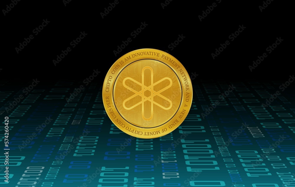 virtual coins and their logos. dent virtual currency logo. 3d ...