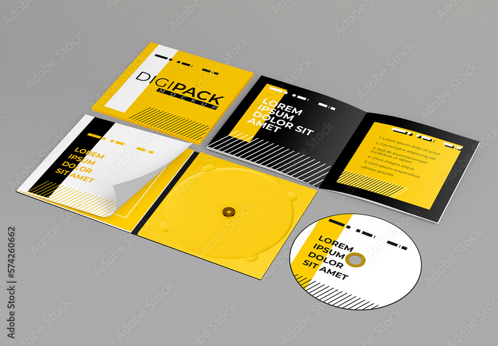 Digipack Mockup Stock Template | Adobe Stock