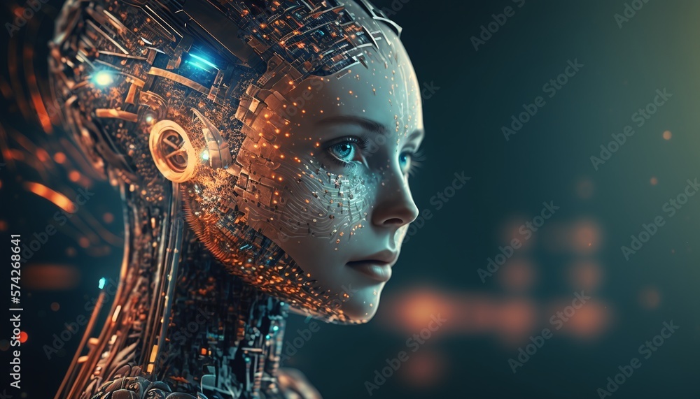 Representation of Fictional AI Robot in Human Body Shape Generated by ...