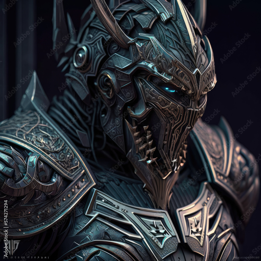 Robot wearing armor knight suit created with generative ai Stock ...