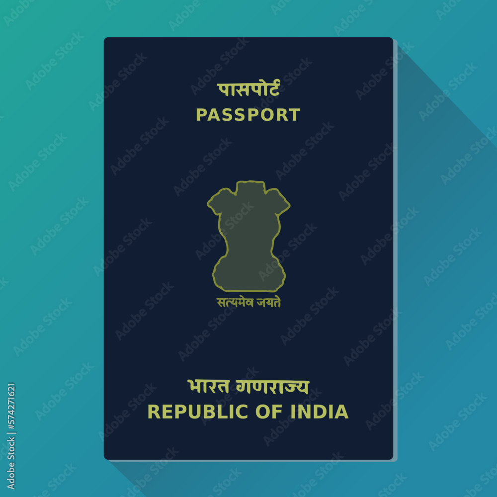 Indian passport (flat design) Stock Vector | Adobe Stock