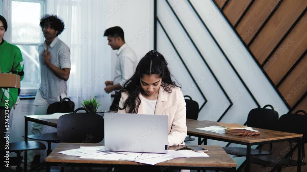 Birthday party at classroom at university or college. Happy positive ...