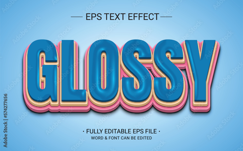 glossy text effect fully editable eps file vector de Stock | Adobe Stock