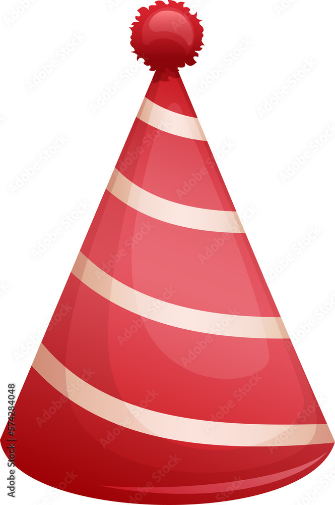 flat cartoon design illustration of colored hat for birthday party ...