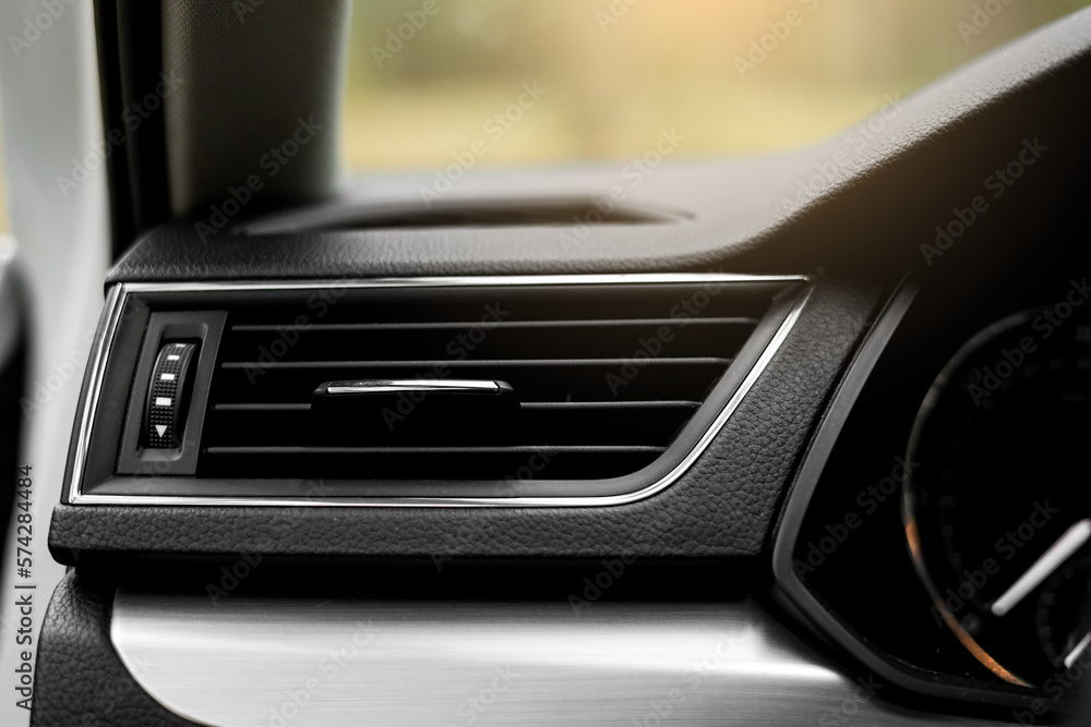 Air conditioner flow inside the car, plastic grid panel. Vehicle air ...