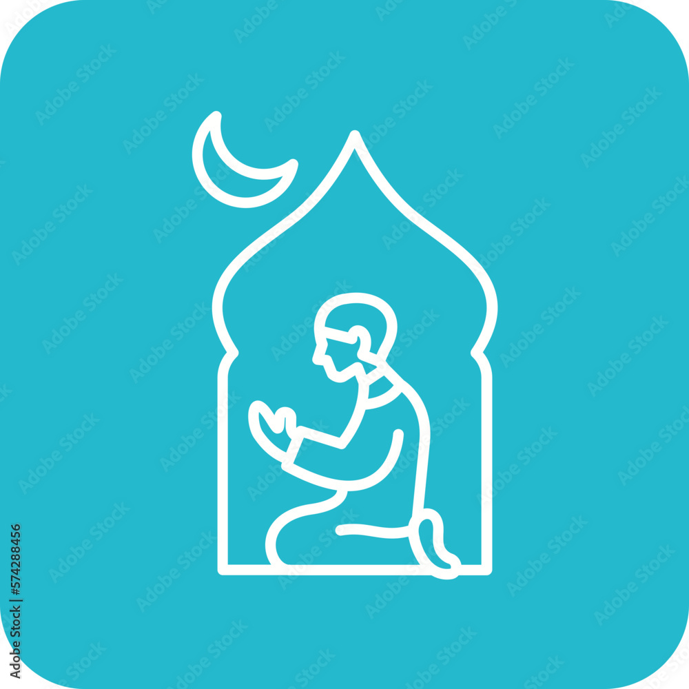 Muslim Praying Icon Stock Vector | Adobe Stock