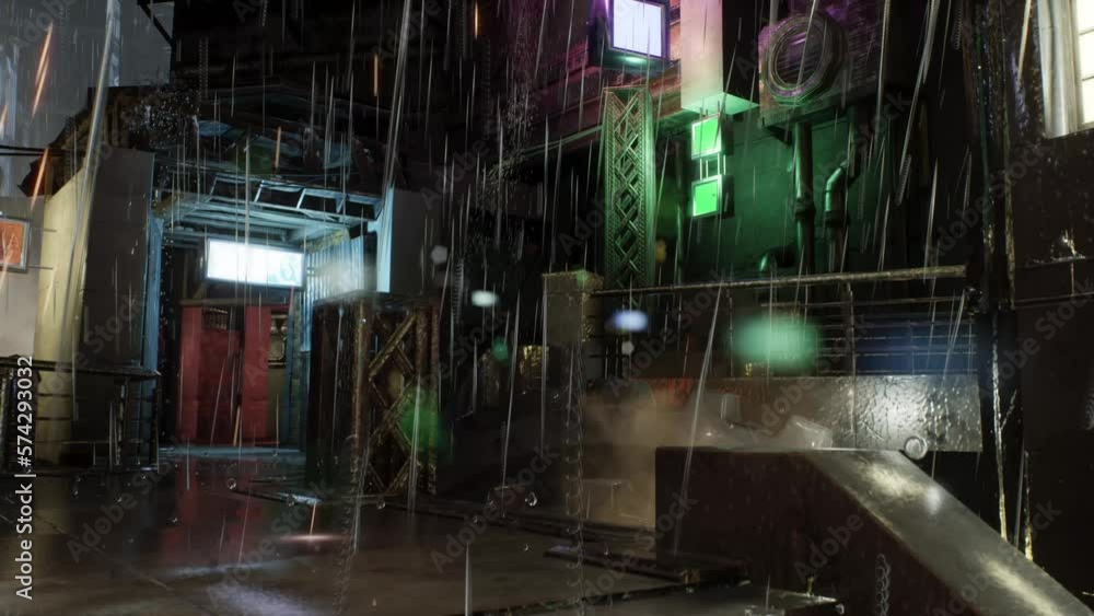 Torrential Rain in a Futuristic City SCI-FI, Futuristic Environment, 3D ...