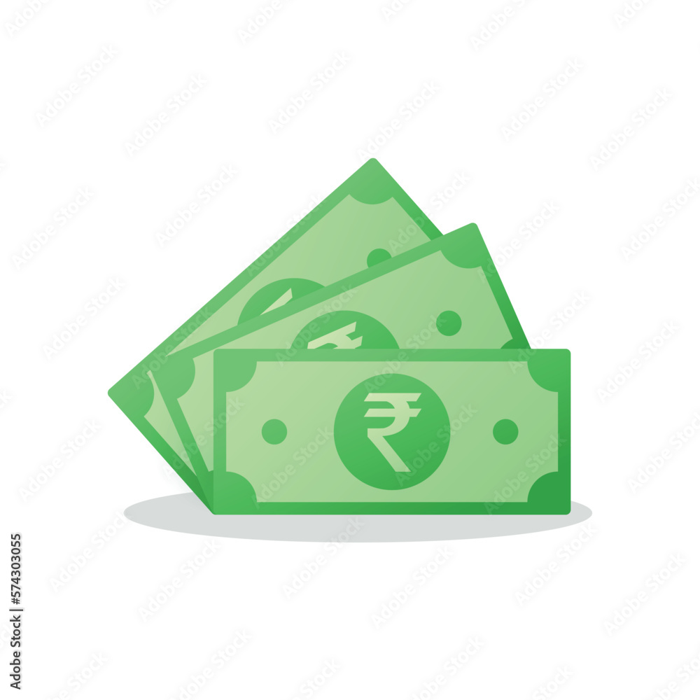 Rupee banknote cash money sign. Indian currency symbol. Money saving ...
