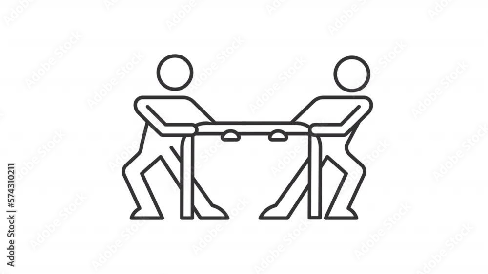 Video „Animated competition linear icon. Sportive challenge. Opponents ...