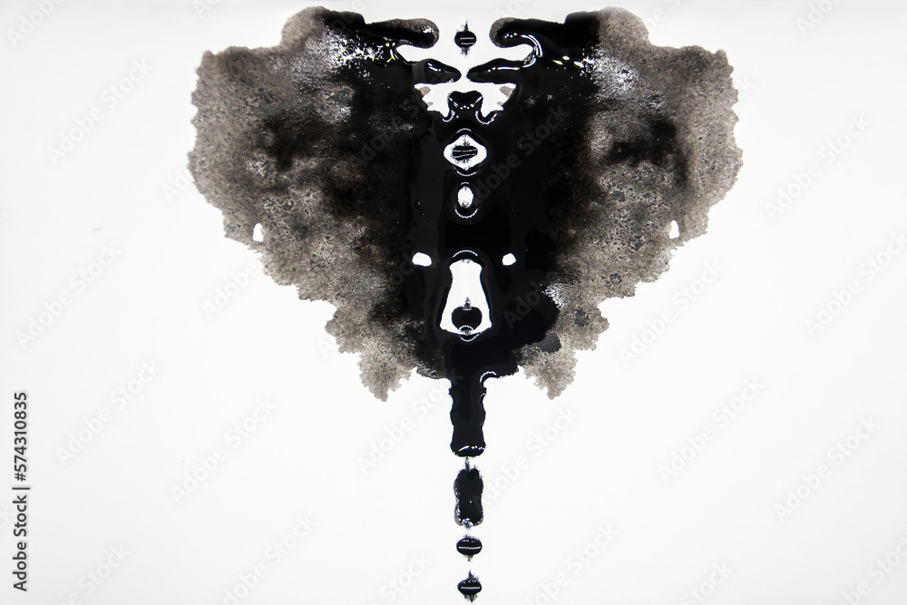 Black ink on a white background looks like a tree in the psychological ...
