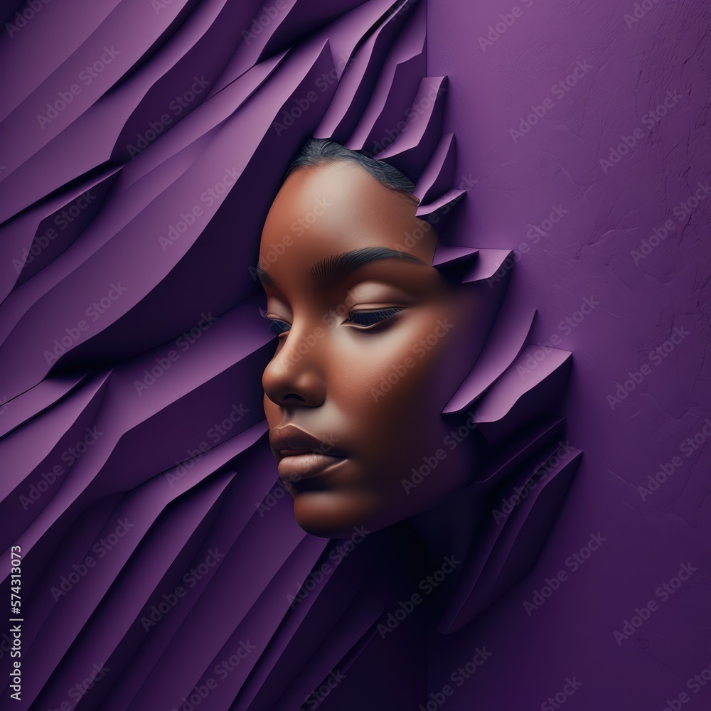 Mystery: woman with a contemplative expression and partially hidden ...