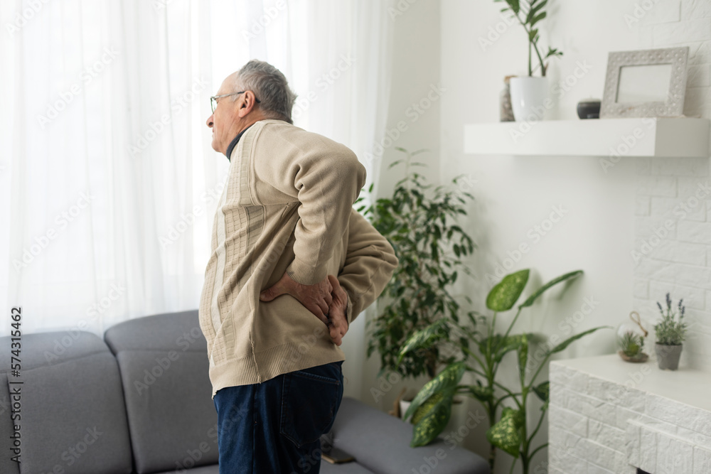 Caucasian old senior elderly unhealthy sickness grey male grandpa near ...