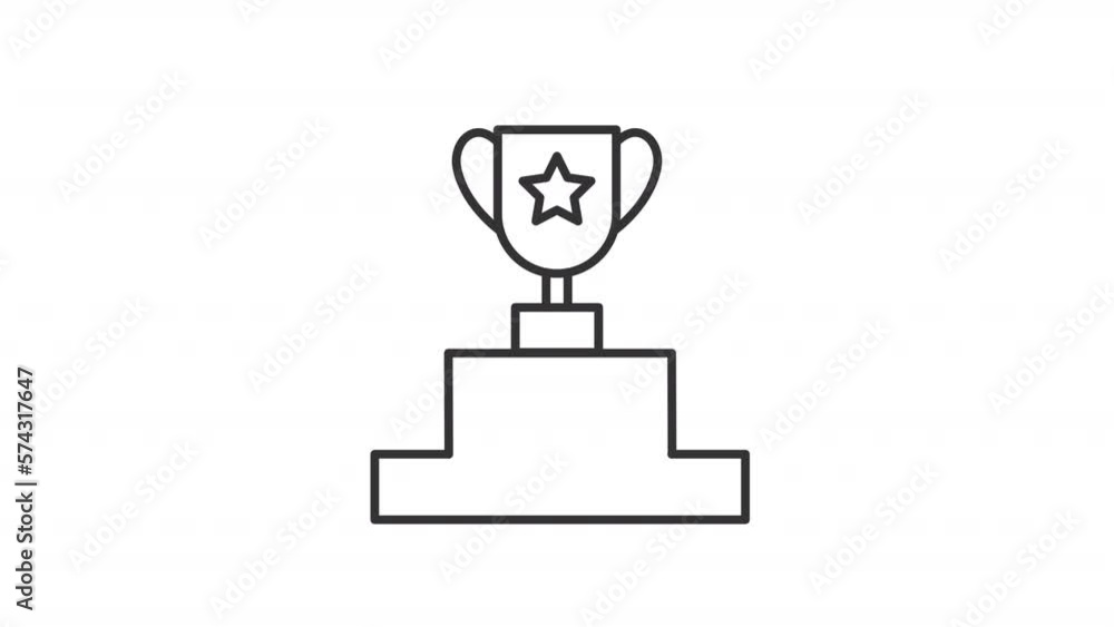 Animated award linear icon. Sport competition winner. Reward based ...