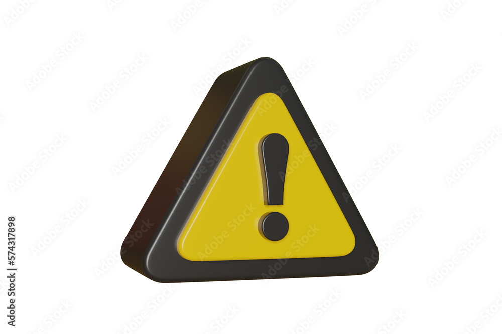 PNG 3D, Yellow triangle warning sign, Alert safety symbol, Exclamation ...