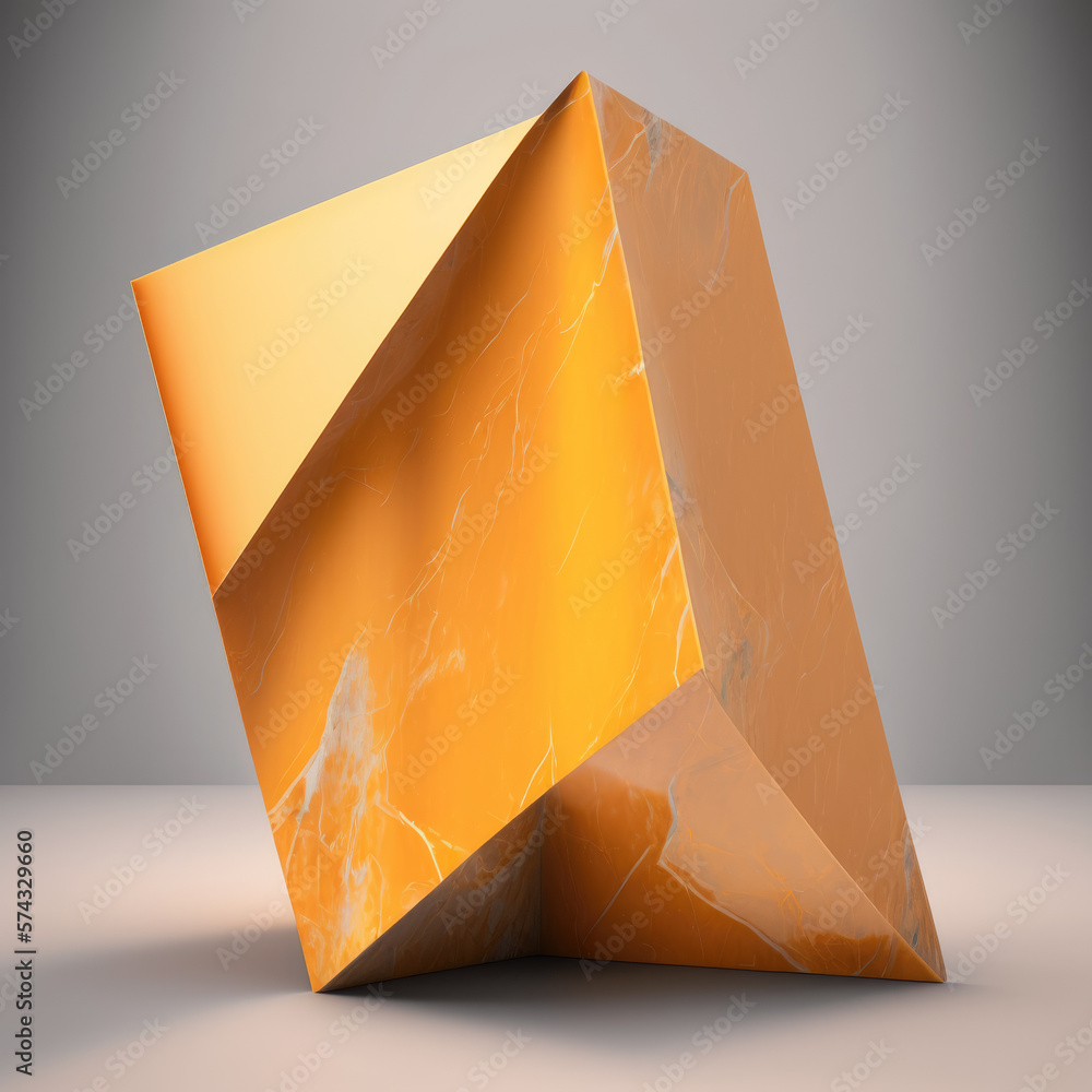 muted orange trapezoid with intricate angles constructed from quartzite ...