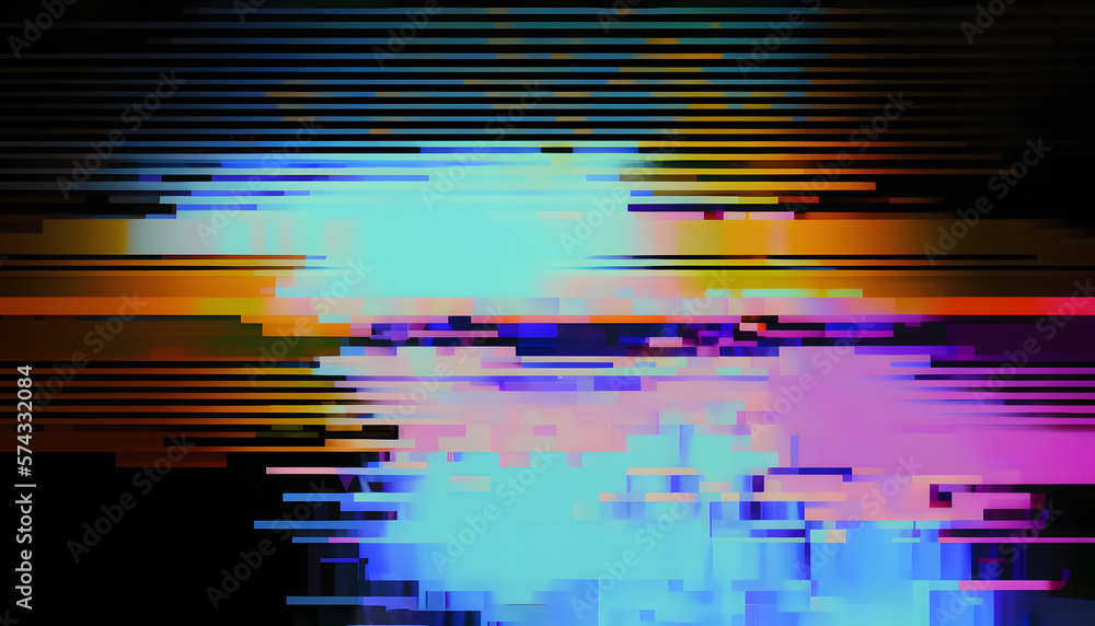 Test Screen Glitch Texture, Abstract illustration of distorted tv test ...