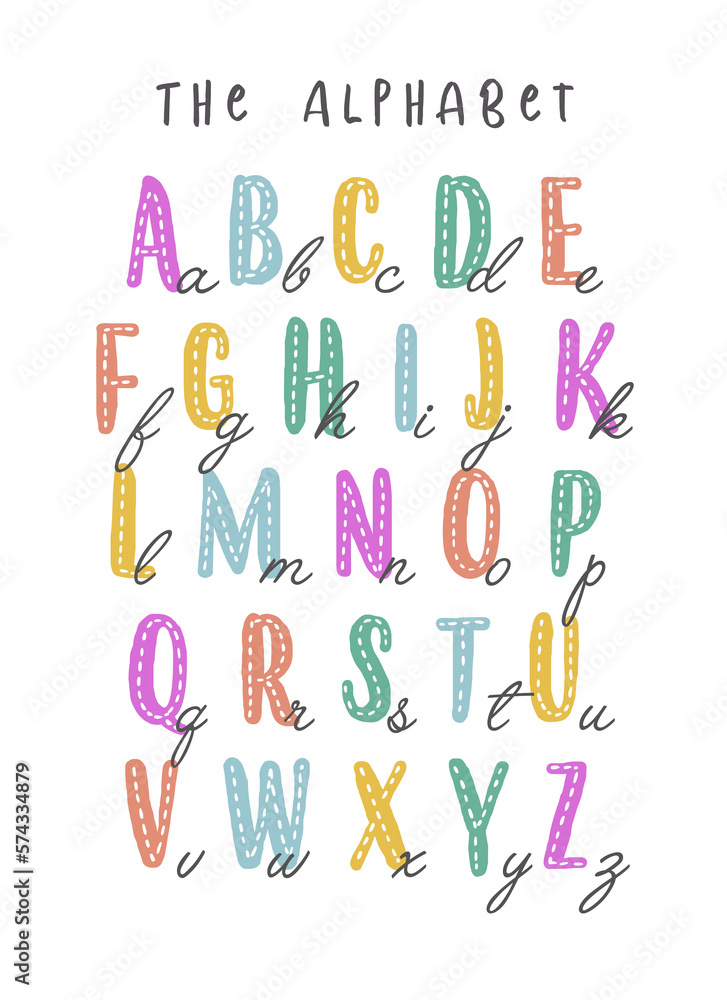 letters set, abc, alphabet, vowels poster Stock Illustration | Adobe Stock