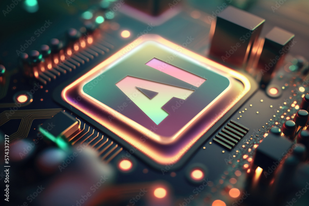 Generative AI image of central processing unit Stock Illustration ...