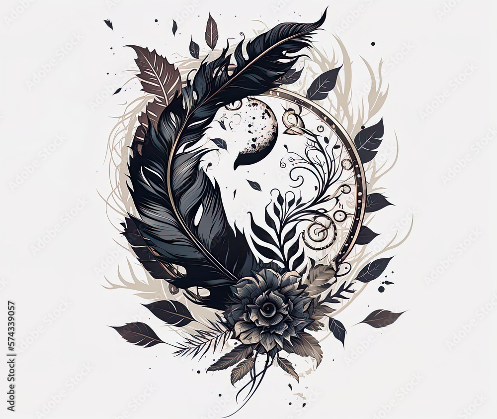 Black tattoo design vector sketch on white background Stock ...