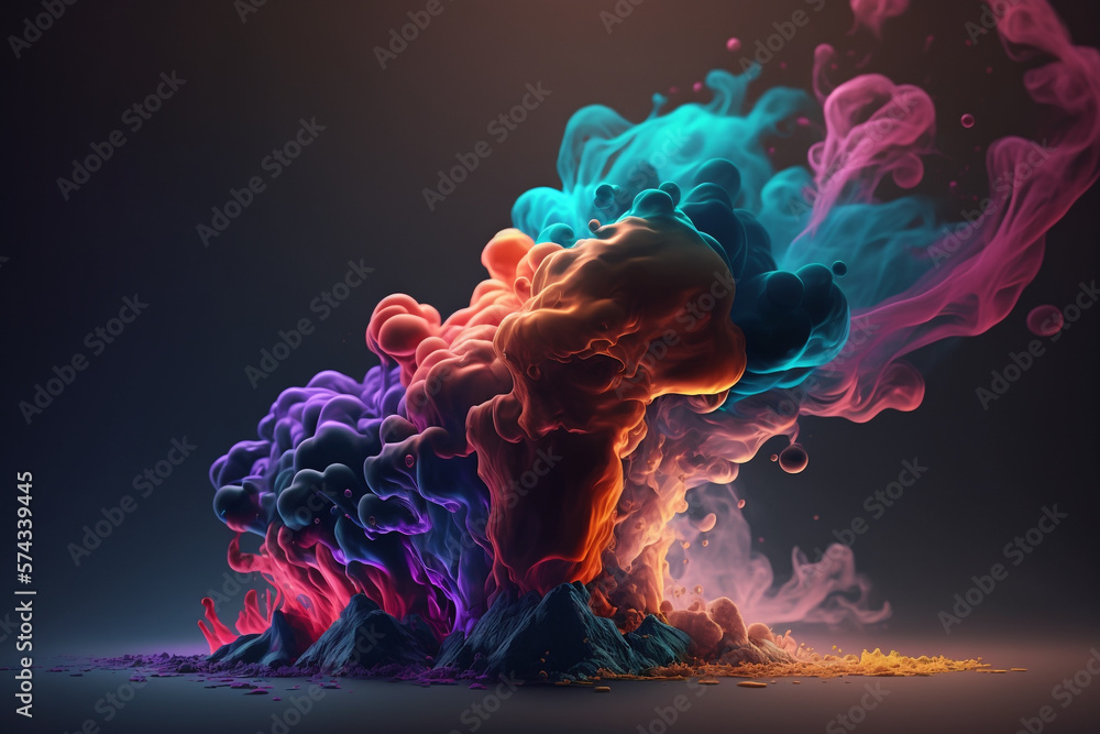 colorful smoke art, using creative design elements such as swirls and ...