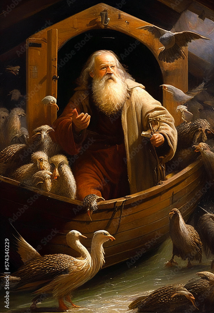 Noah and his Ark Stock Illustration | Adobe Stock