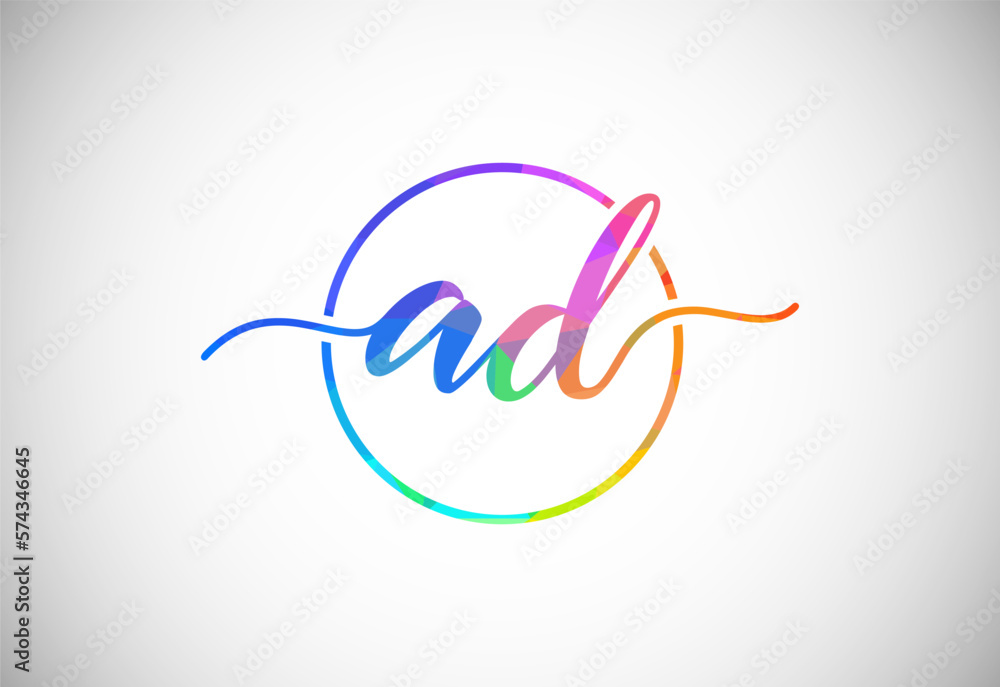 Initial Letter A D Low Poly Logo Design Vector Template. Graphic ...
