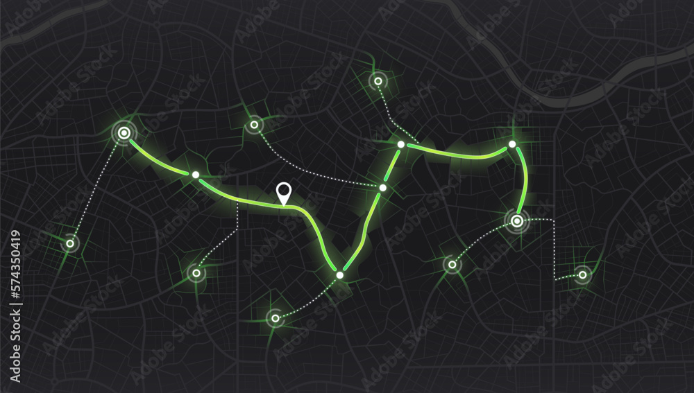 City map navigation. Location tracks dashboard. City street road.city ...