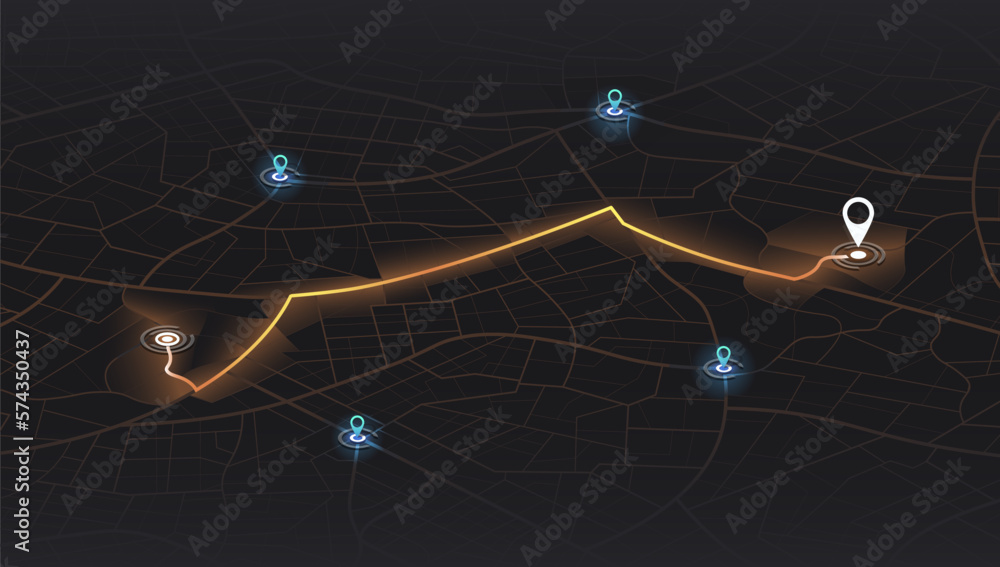 Location tracks dashboard. City street road. City streets and blocks ...