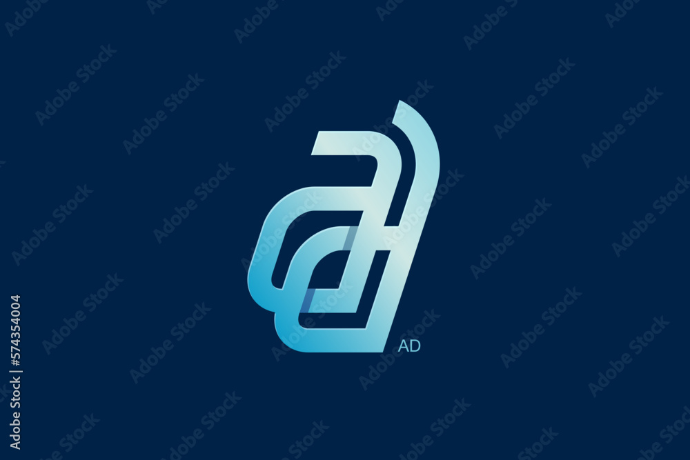 Letter A and D Monogram Logo Design Vector Stock Vector | Adobe Stock