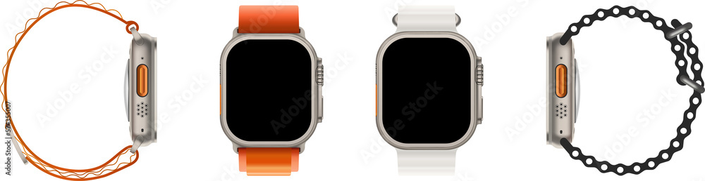 Realistic vector set of Apple Watch Ultra. Vector illustration png ...