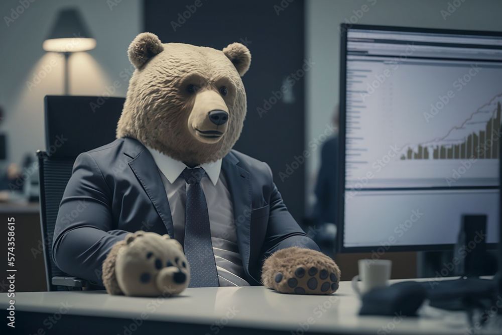 Sad Bear Struggles in a Falling Market and can do nothing against the ...