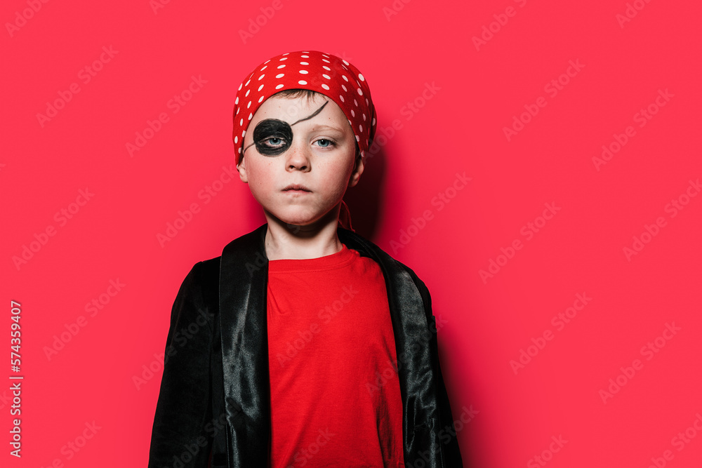 Cute boy in pirate costume Stock Photo | Adobe Stock